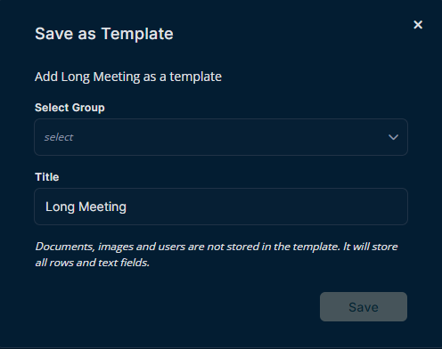 Creating Running Order Templates