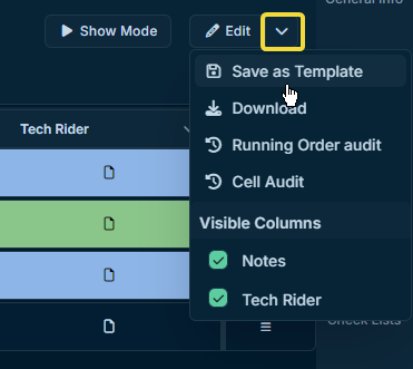 Creating Running Order Templates