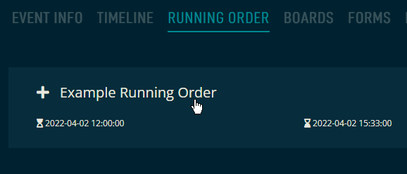 Creating Running Order Templates