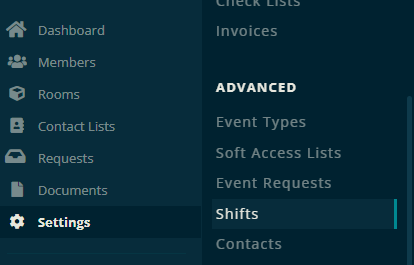 Creating Shift Types